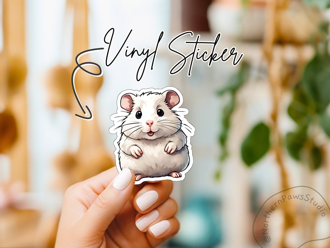Hamster Vinyl Sticker Kiss-cut Decal for Laptop, Phone, Water Bottle ...