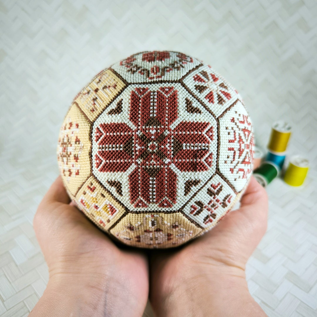 Cross Stitch Quaker Ball Pincushion Large Biscornu One of A Kind ...