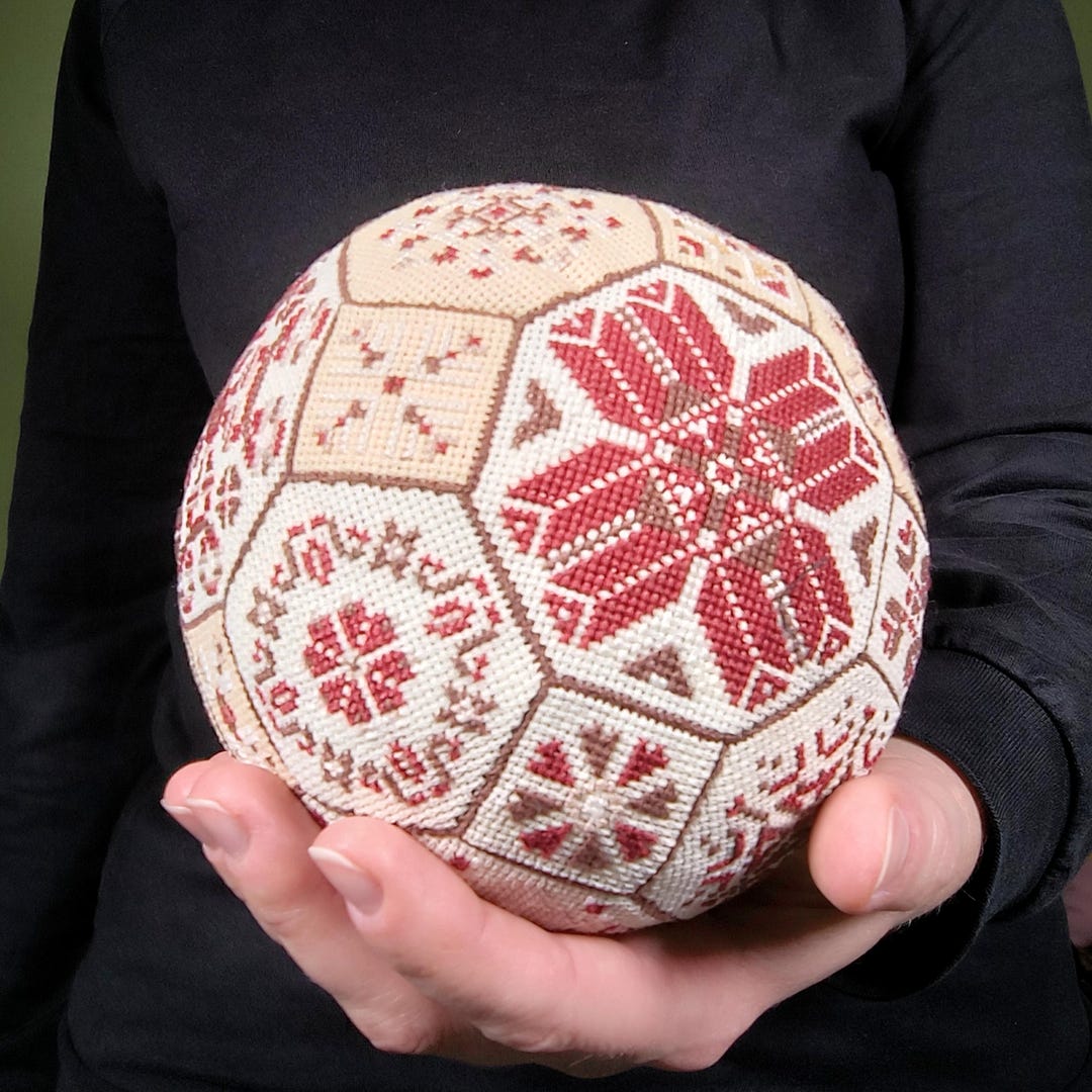 Cross Stitch Quaker Ball Pincushion Large Biscornu One of A Kind ...