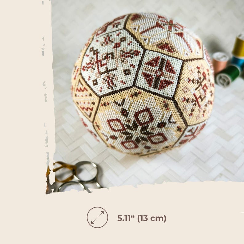 Cross Stitch Quaker Ball Pincushion Large Biscornu One of A Kind ...