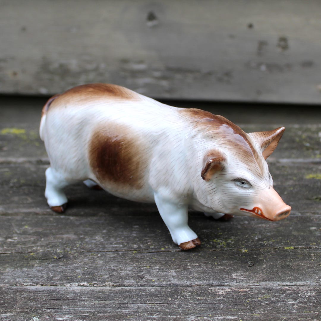 Antique German Porcelain Wild Boar Pig 8" Meissen Ernst Bohne Sohne - Etsy