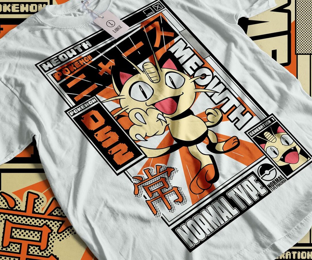 Meowth Galaxy Background T-shirt Unisex Cotton TV Sizes Video Game ...