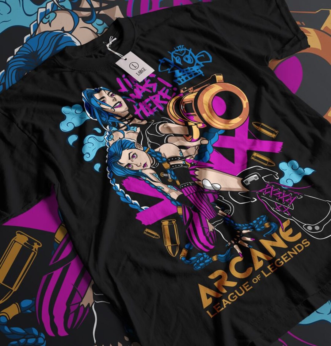 Jinx Arcane T-shirt, Gaming Shirt, Gaming Legend Apparel, Video Game Shirt, Moba Game Shirt, LOL ...