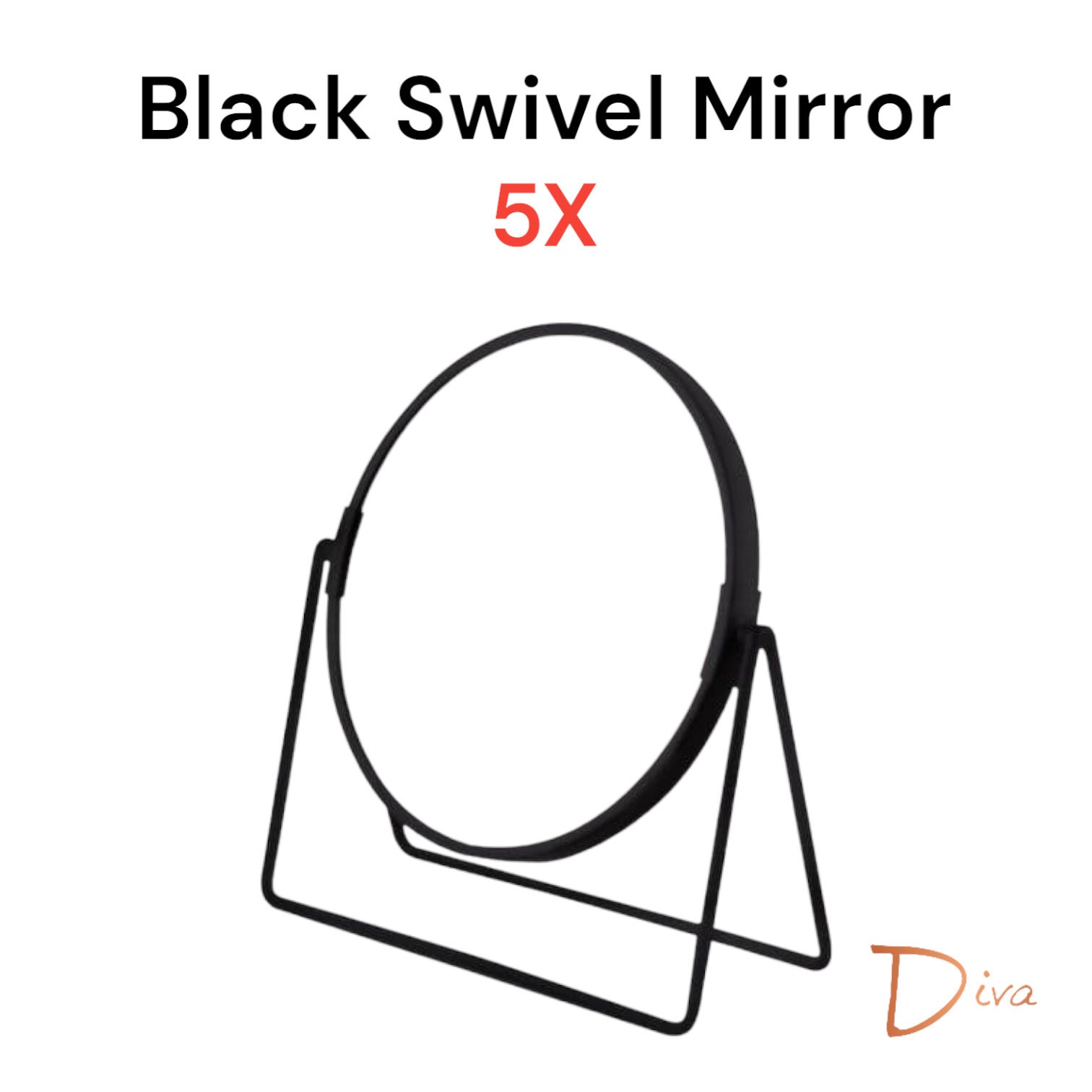Diva 1x/5x Magnifying Chic Swivel Mirror | Travel-friendly | Premium ...