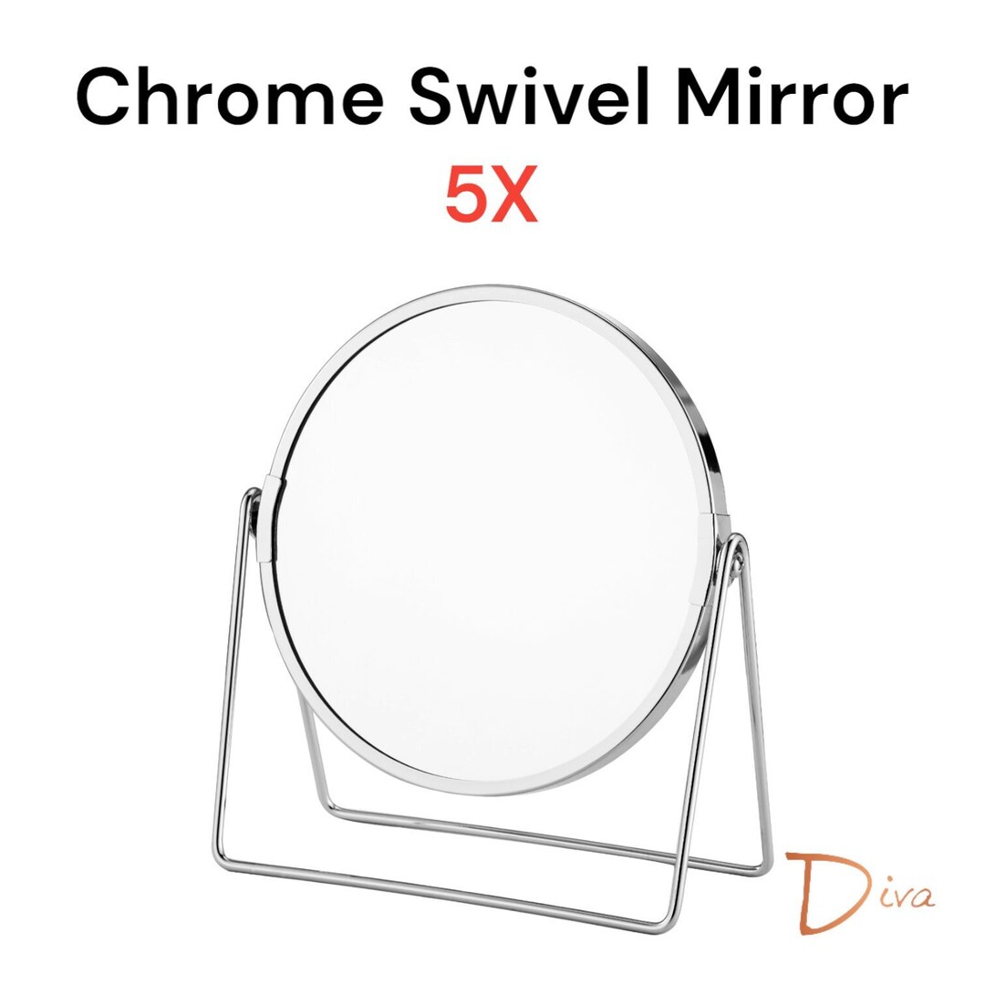 Diva 1x/5x Magnifying Chic Swivel Mirror | Travel-friendly | Premium ...