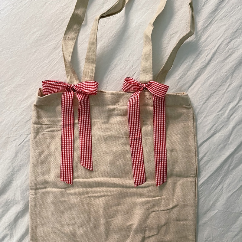 Red Canvas Tote - Etsy