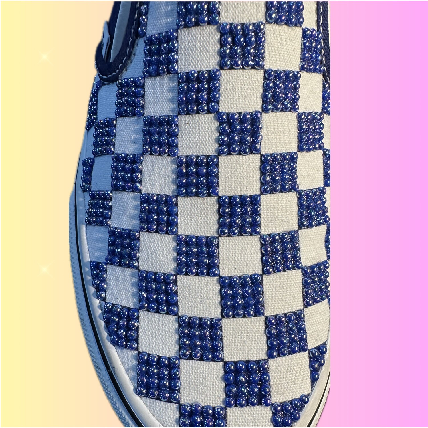 Custom Bling Checkerboard Vans - Etsy