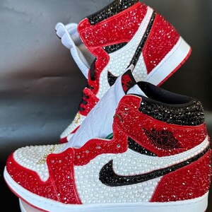 Fully Blinged Air Jordan 1 High OG or Mids , Chicago Colorway ...