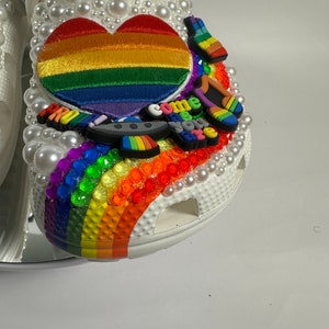 Custom Pride Crocs, Luxury Clogs, LGBTQ, Rainbow Crocs, Bedazzled ...