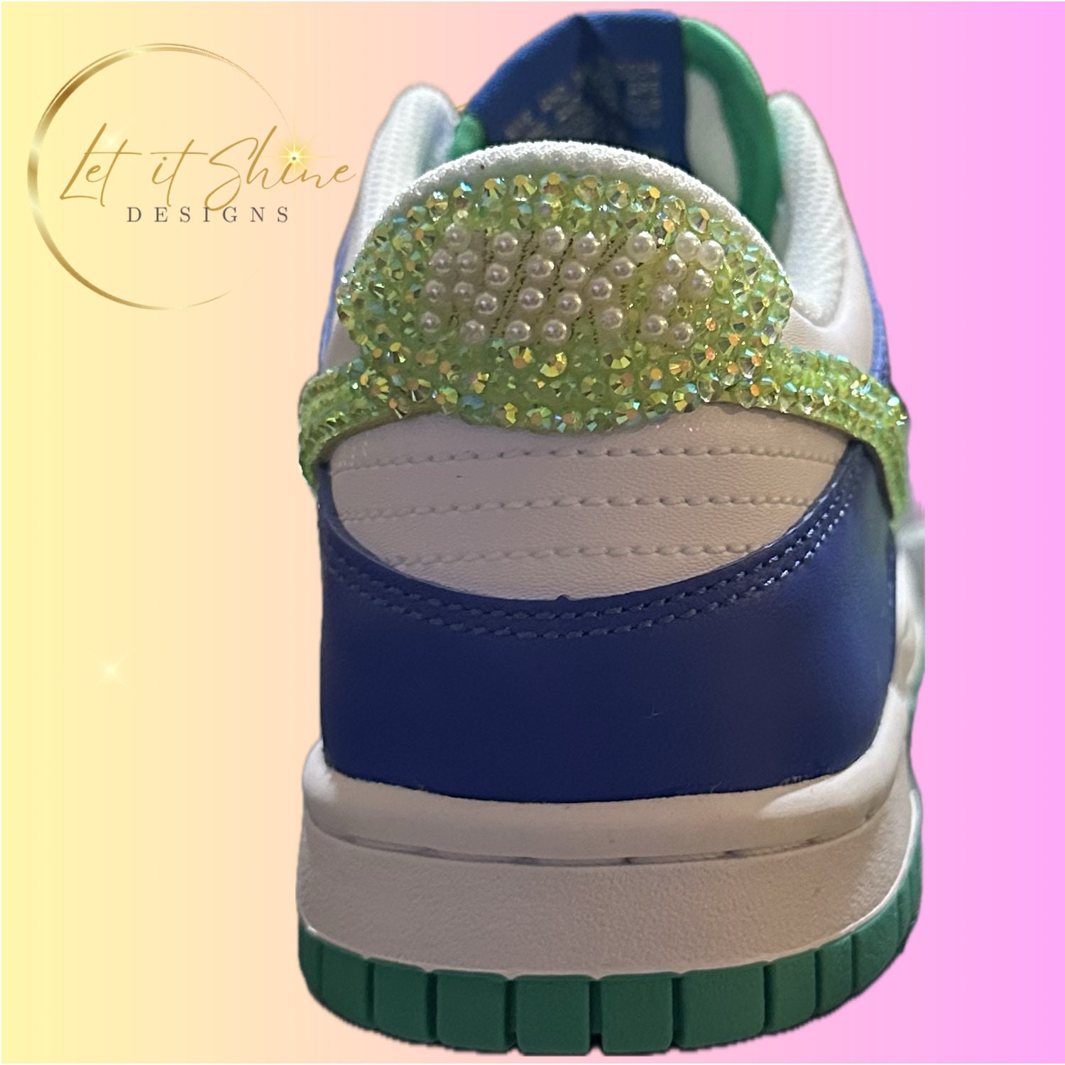 Custom Bling Dunks Swoosh Only, Rhinestone Sneakers, Luxury Bling Dunks ...