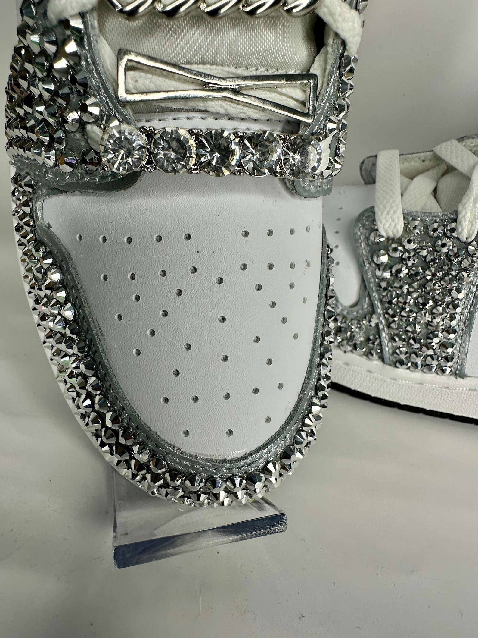 Silver Rhinestone Jordan 1, Custom Bling Sneakers, Bedazzled Nikes - Etsy