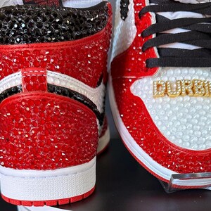 Fully Blinged Air Jordan 1 High OG or Mids , Chicago Colorway ...