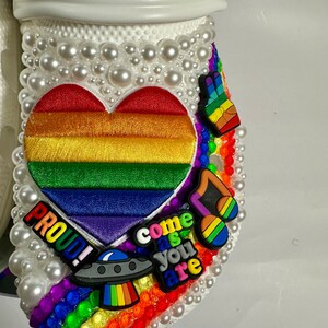 Custom Pride Crocs, Luxury Clogs, LGBTQ, Rainbow Crocs, Bedazzled ...