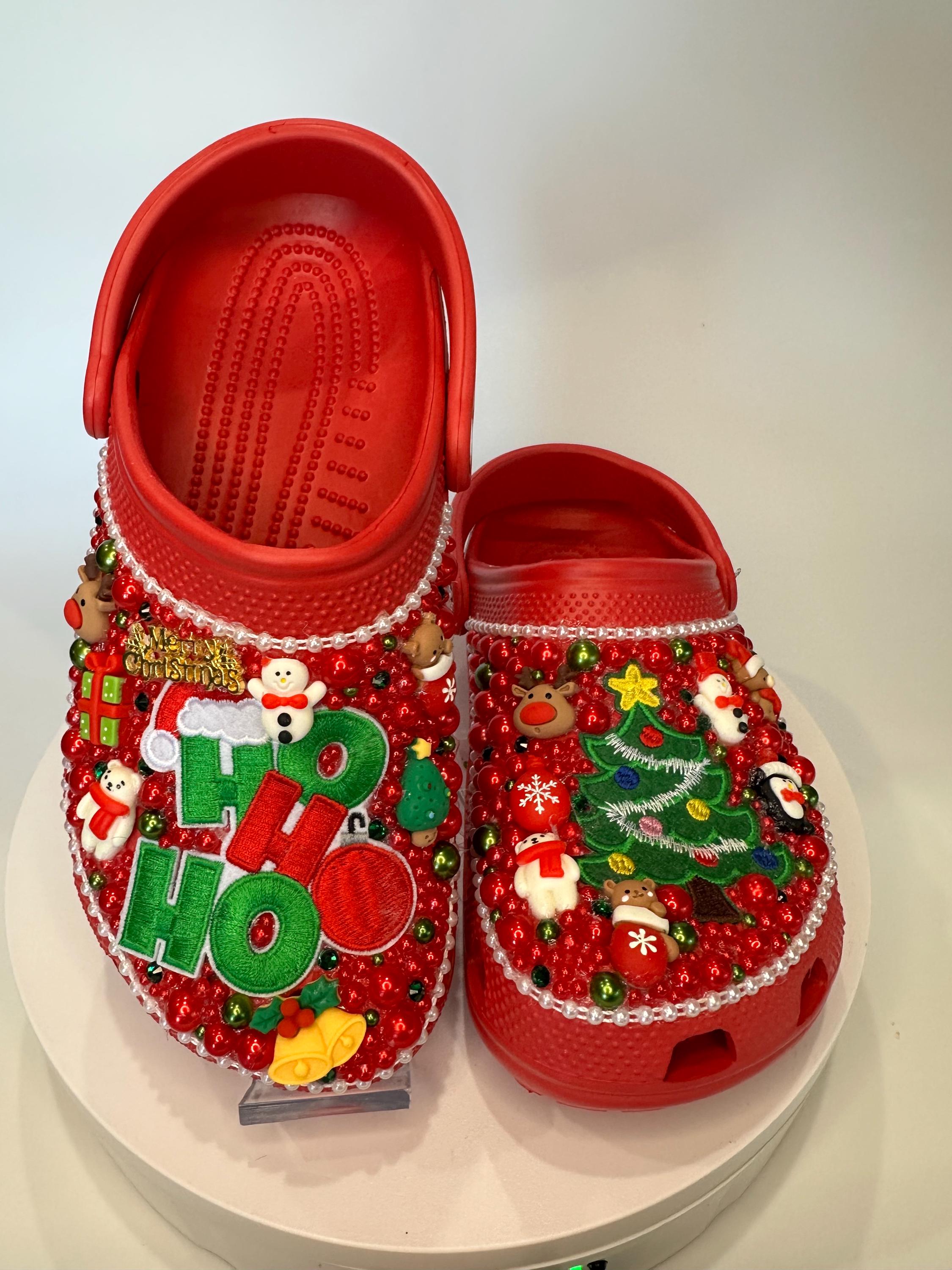 Rhinestone Christmas Crocs, Custom Holiday Clogs - Etsy