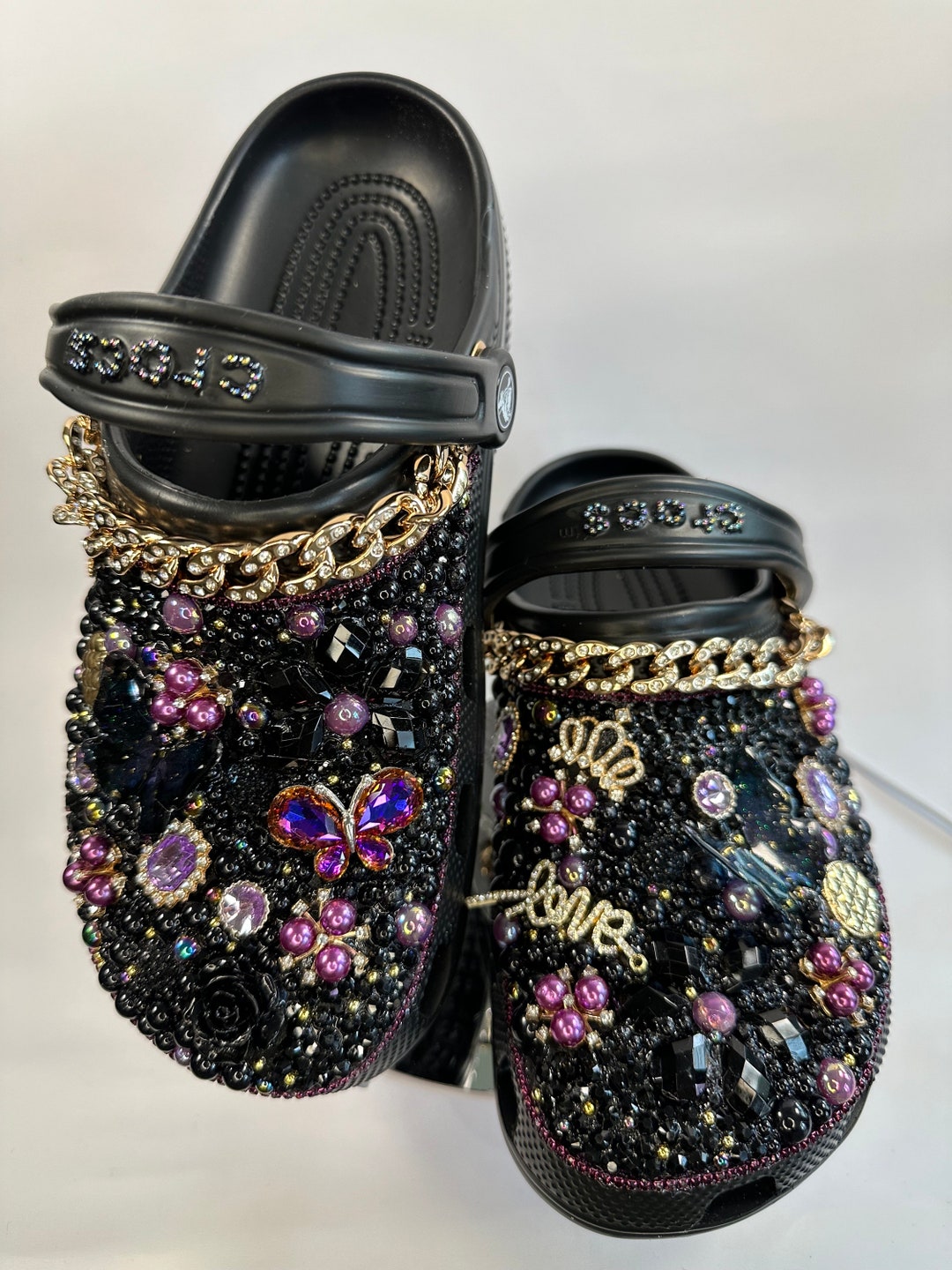 Customized Rhinestone Bling Crocs, Luxury Clogs, Teen Gift, Birthday ...