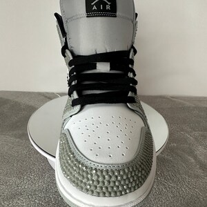 Rhinestone Jordan 1 Mids, Custom Bling Sneakers, Bedazzled Nikes - Etsy