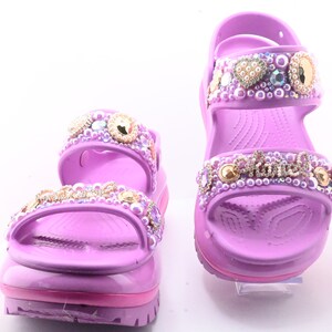 Customized Rhinestone Bling Mega Crush Croc Sandals, Luxury Clogs, Teen ...