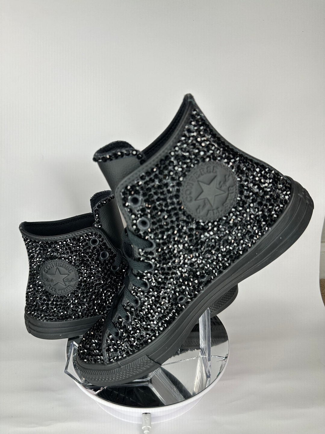 Bling Luxury Leather Converse High Tops, Prom, Formal, Wedding ...