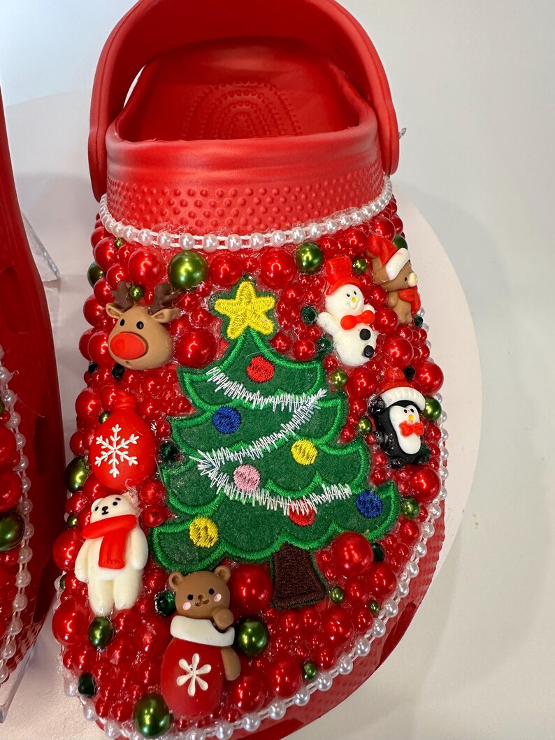 Rhinestone Christmas Crocs, Custom Holiday Clogs - Etsy