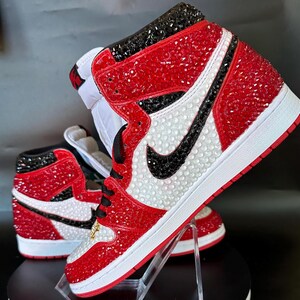 Fully Blinged Air Jordan 1 High OG or Mids , Chicago Colorway ...