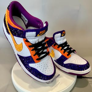Blinged Out Dunks, Phoenix Suns Custom Rhinestone Sneakers, Bedazzled ...
