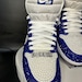 Authentic Fully Blinged Air Jordan 1 High OG or Mids Blue, Custom ...