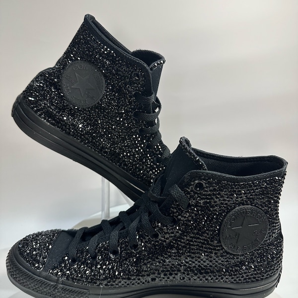 Black Bling Converse High Tops - Etsy