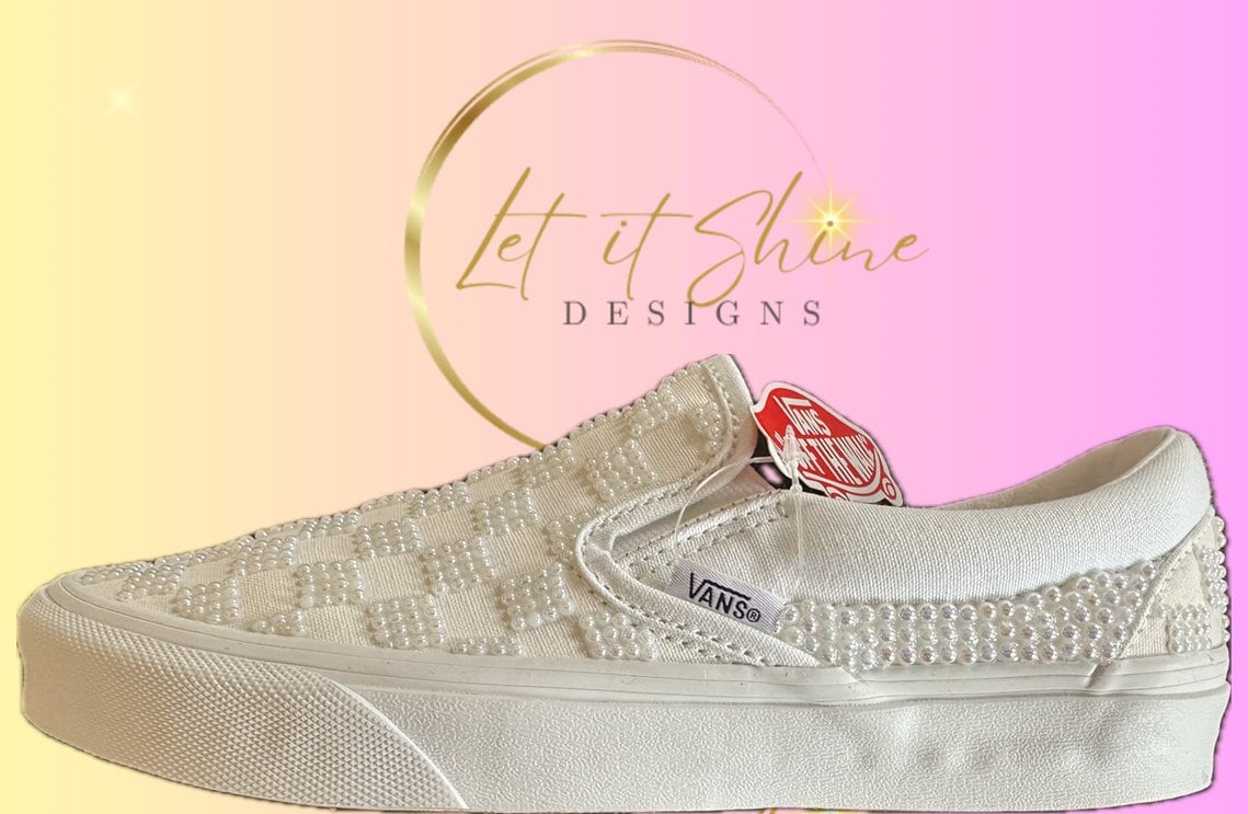 Bling Wedding Vans, Bridal Shoes, Bridesmaid, Customized Slip On ...