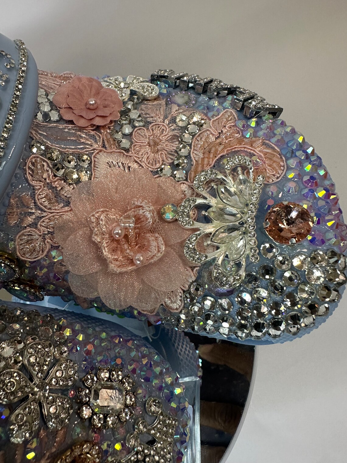 Bling Blue Cinderella Crocs, Custom Rhinestone Luxury Clogs, Custom ...