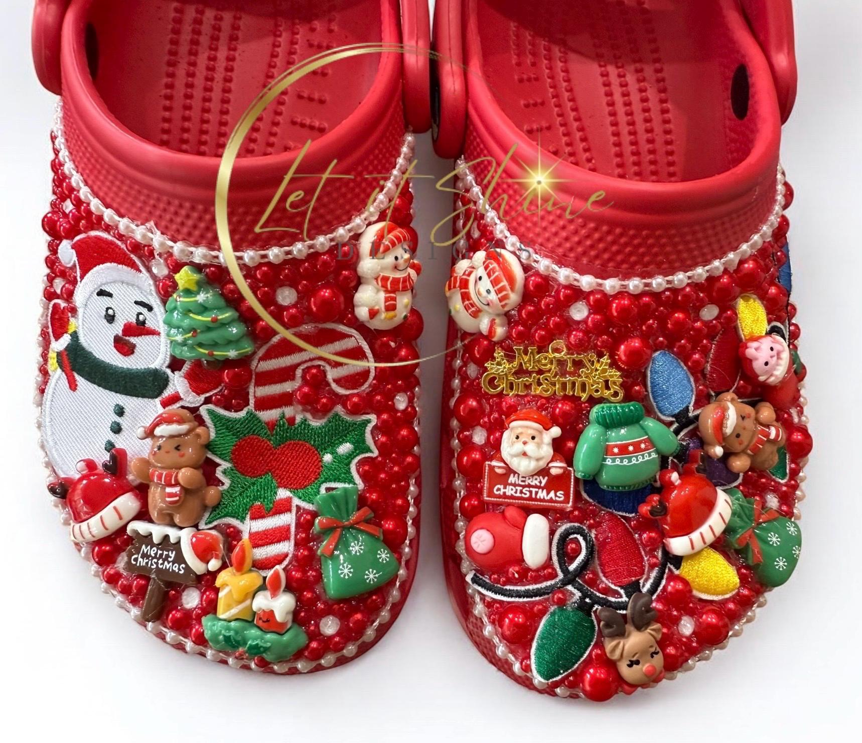 Rhinestone Christmas Crocs, Custom Holiday Clogs - Etsy