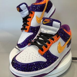 Blinged Out Dunks, Phoenix Suns Custom Rhinestone Sneakers, Bedazzled ...