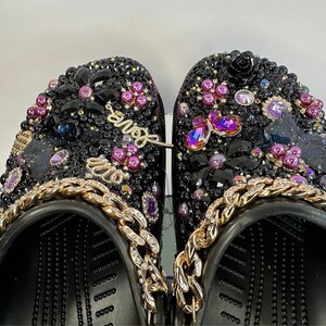 Rhinestone Bling Crocs, Black Luxury Clogs, Bedazzled Footwear - Etsy