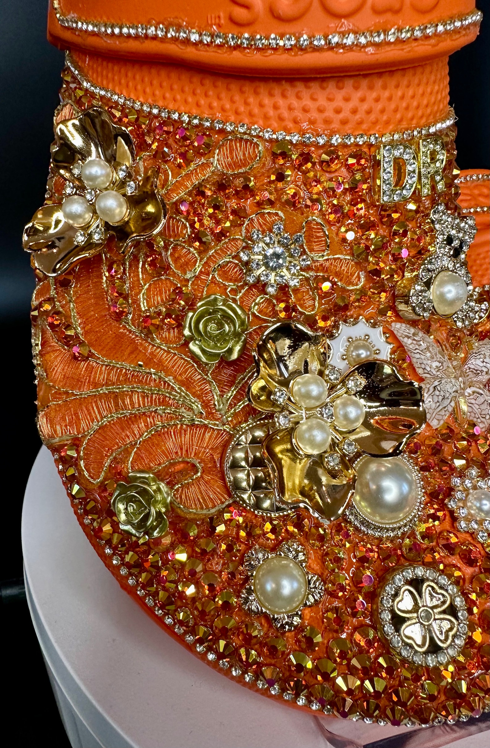 Orange Bling Crocs, Custom Rhinestone Clogs - Etsy