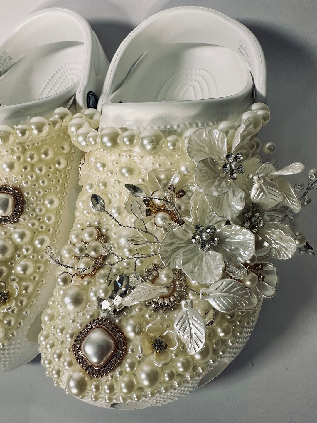 Custom Rhinestone Bling Wedding Crocs, Luxury Clogs, Bridal, Bridesmaid ...