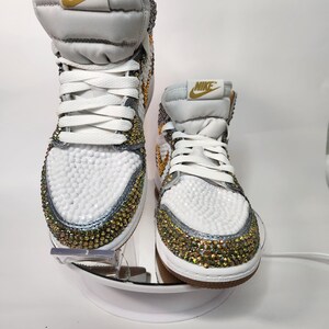 Gold Copper Silver Bling Jordan 1 Mids- Custom Colors, Rhinestone ...
