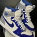 Authentic Fully Blinged Air Jordan 1 High OG or Mids Blue, Custom ...