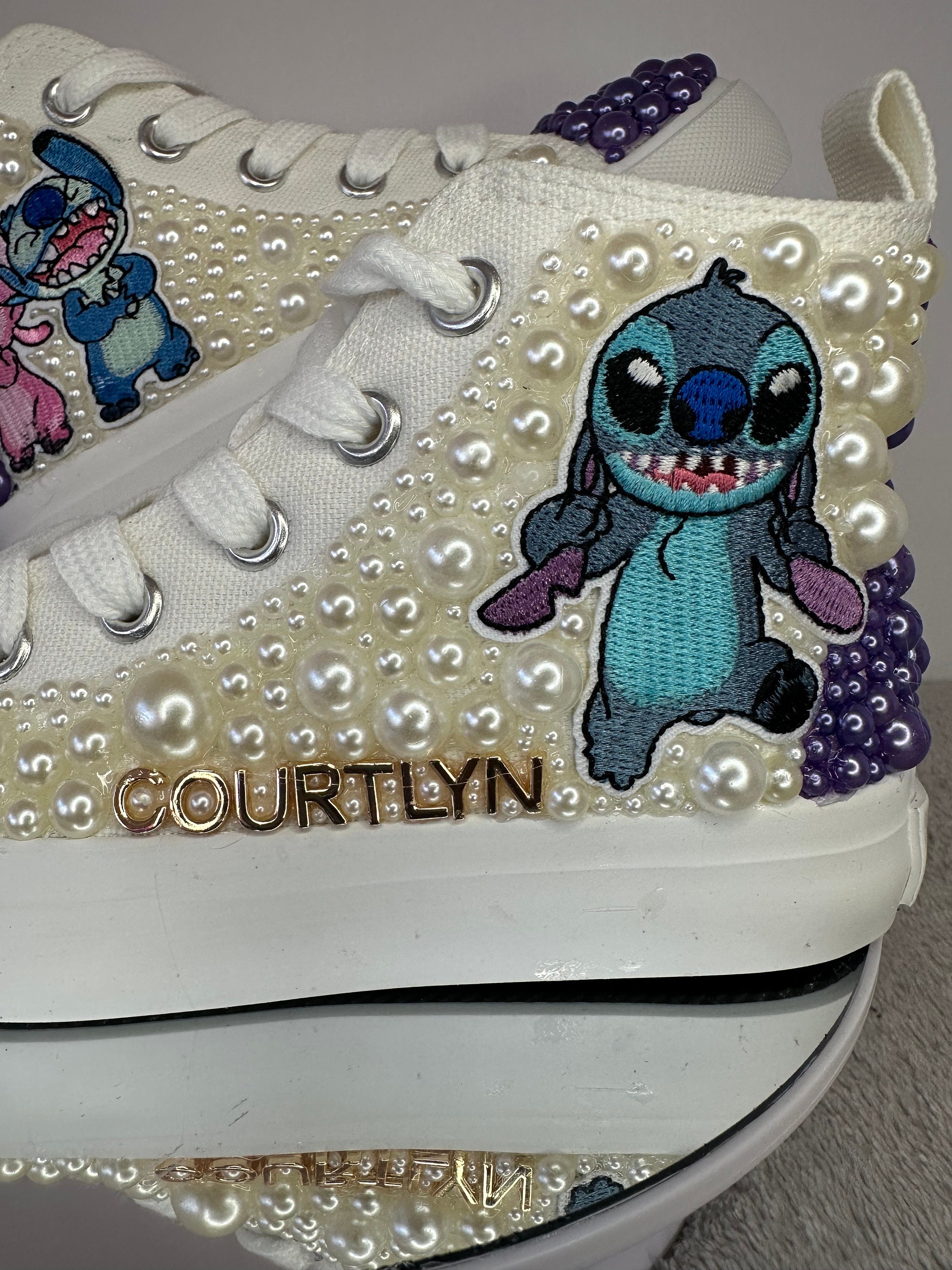 Bling Sneakers With Name Personalization Stitch or Other Character ...