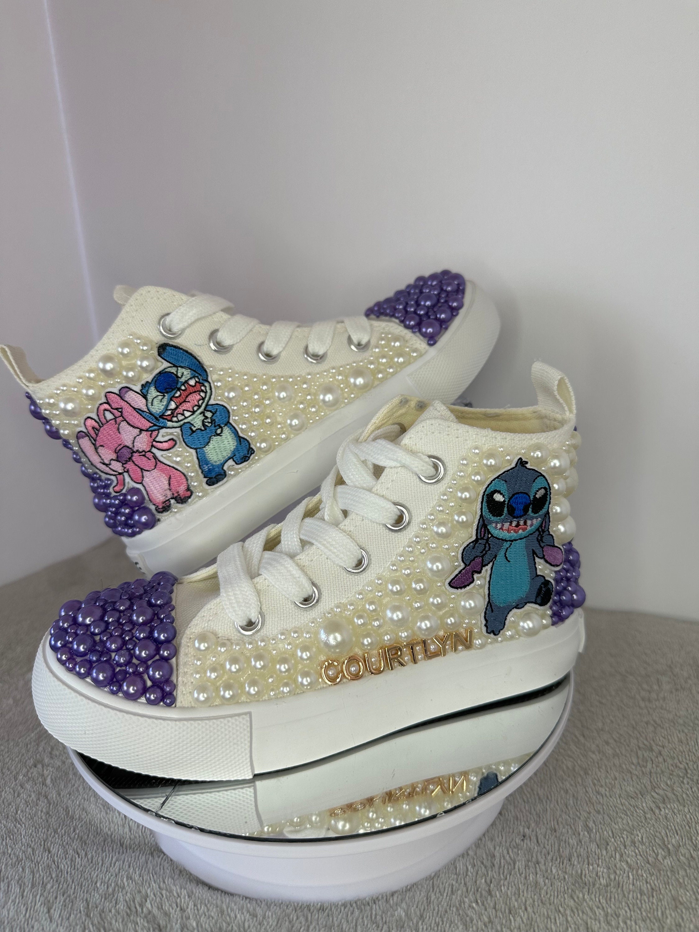 Bling Sneakers With Name Personalization Stitch or Other Character ...