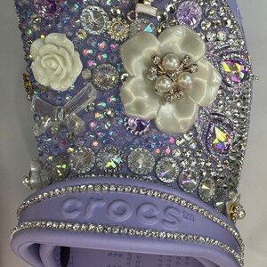 Customized Rhinestone Bling Crocs, Luxury Clogs, Purple, Birthday, Prom ...