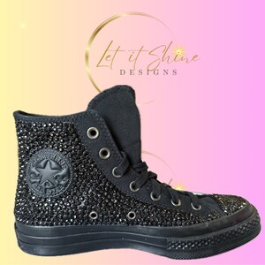 Custom Bling Converse Rhinestone High Tops, Prom, Formal, Birthday Idea ...