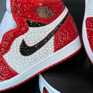 Fully Blinged Air Jordan 1 High OG or Mids , Chicago Colorway ...