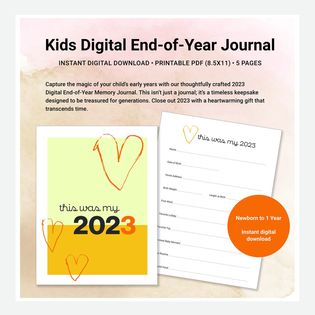 End-of-year Journal for Kids 2023 Memory Journal Instant Download - Etsy
