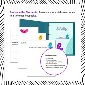 End of School Printable Journal & Activities Keepsake Memory Book Last ...