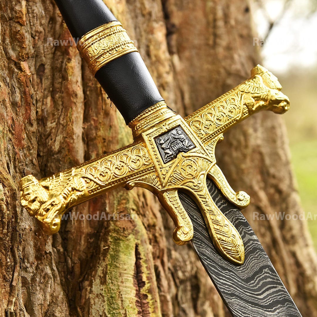 KING SOLOMON SWORD Damascus Steel, Star of David Sword, Crusader Sword ...