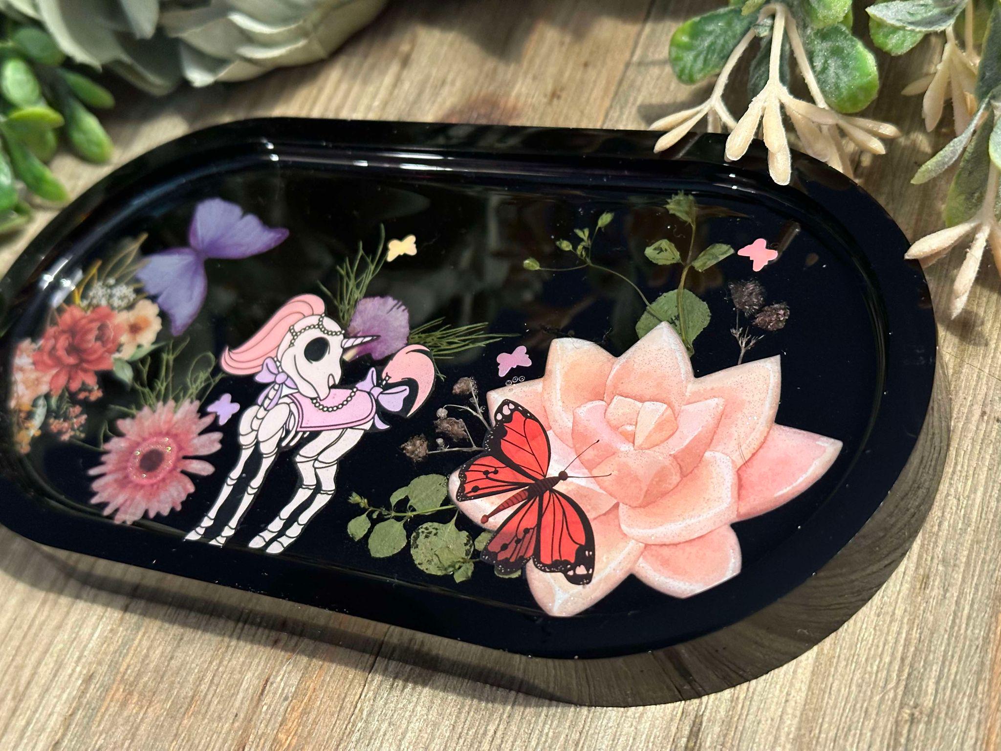 Goth Gardens Edition | Trinket Dish | Resin Oval Tray - Etsy