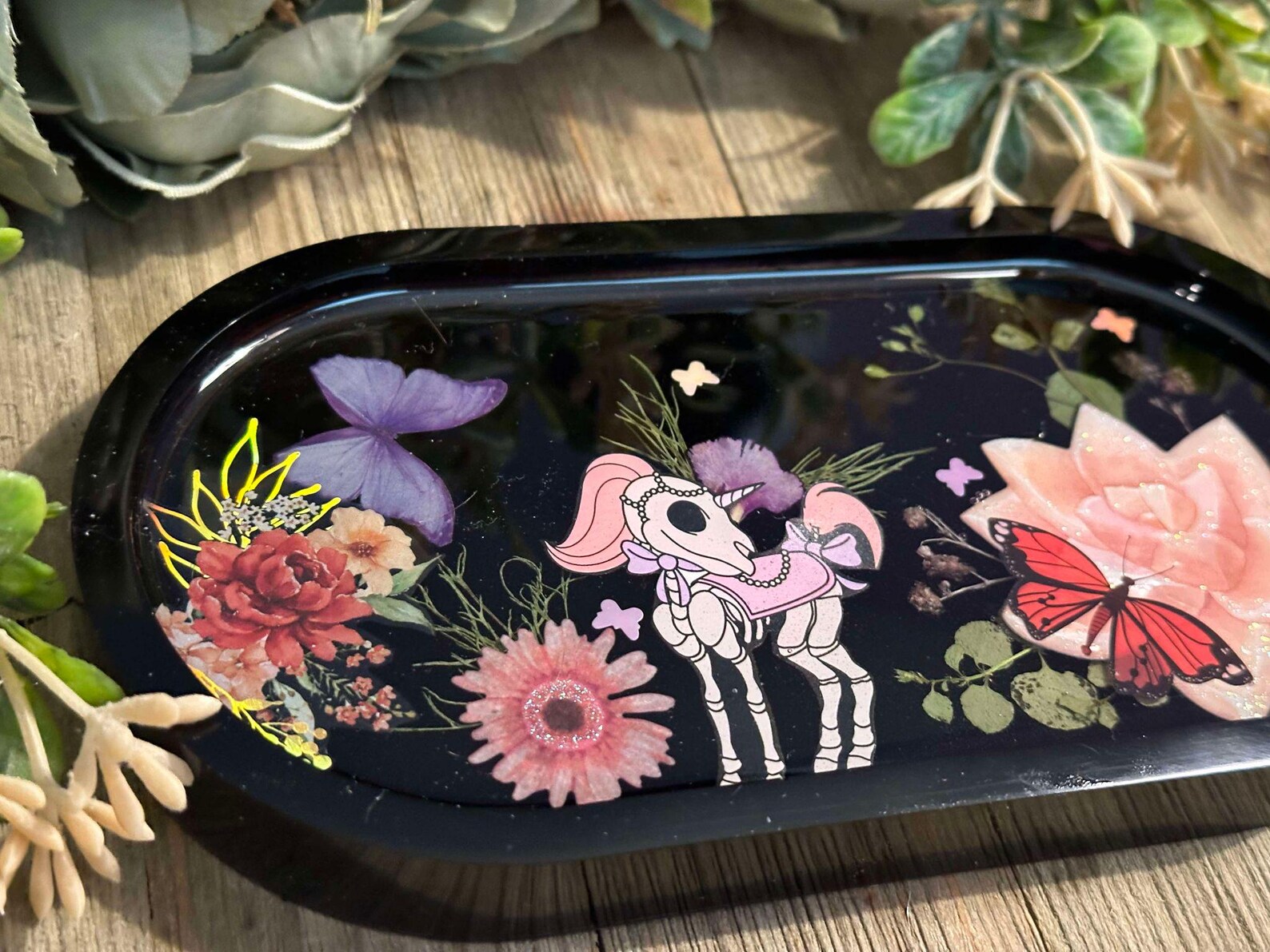 Goth Gardens Edition | Trinket Dish | Resin Oval Tray - Etsy