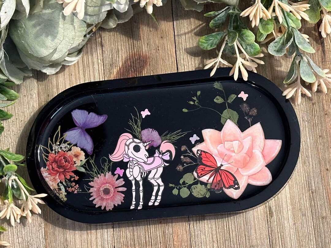 Goth Gardens Edition | Trinket Dish | Resin Oval Tray - Etsy