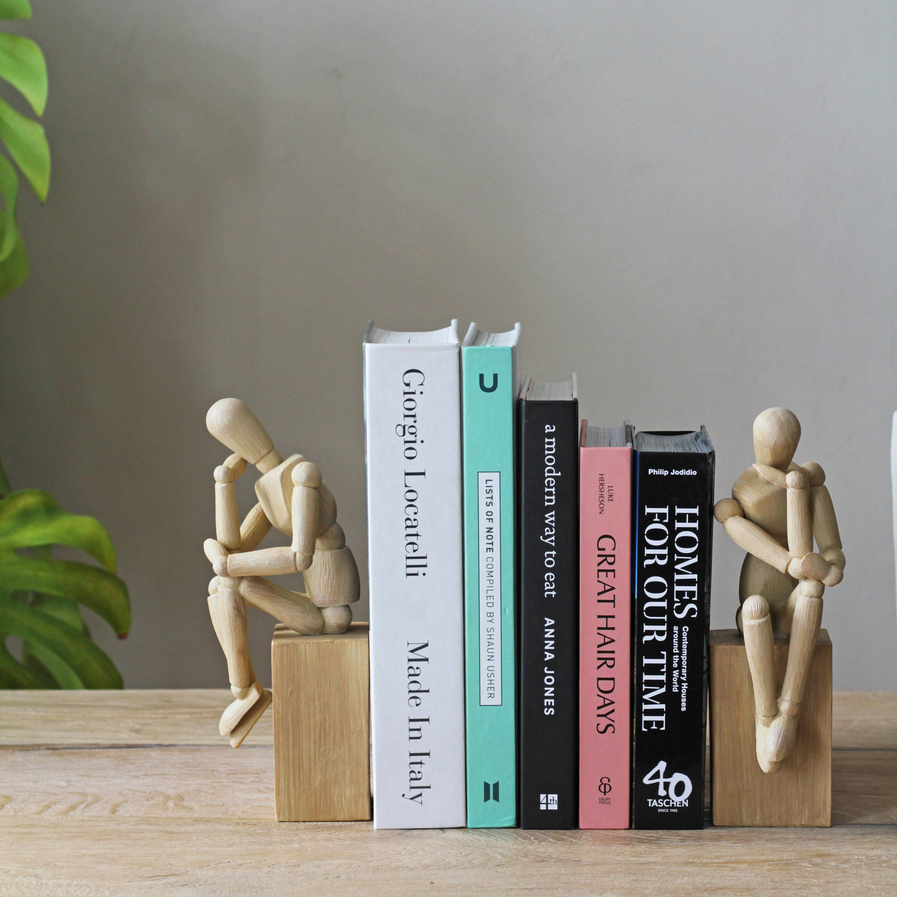 Wooden Thinker Bookends - Etsy