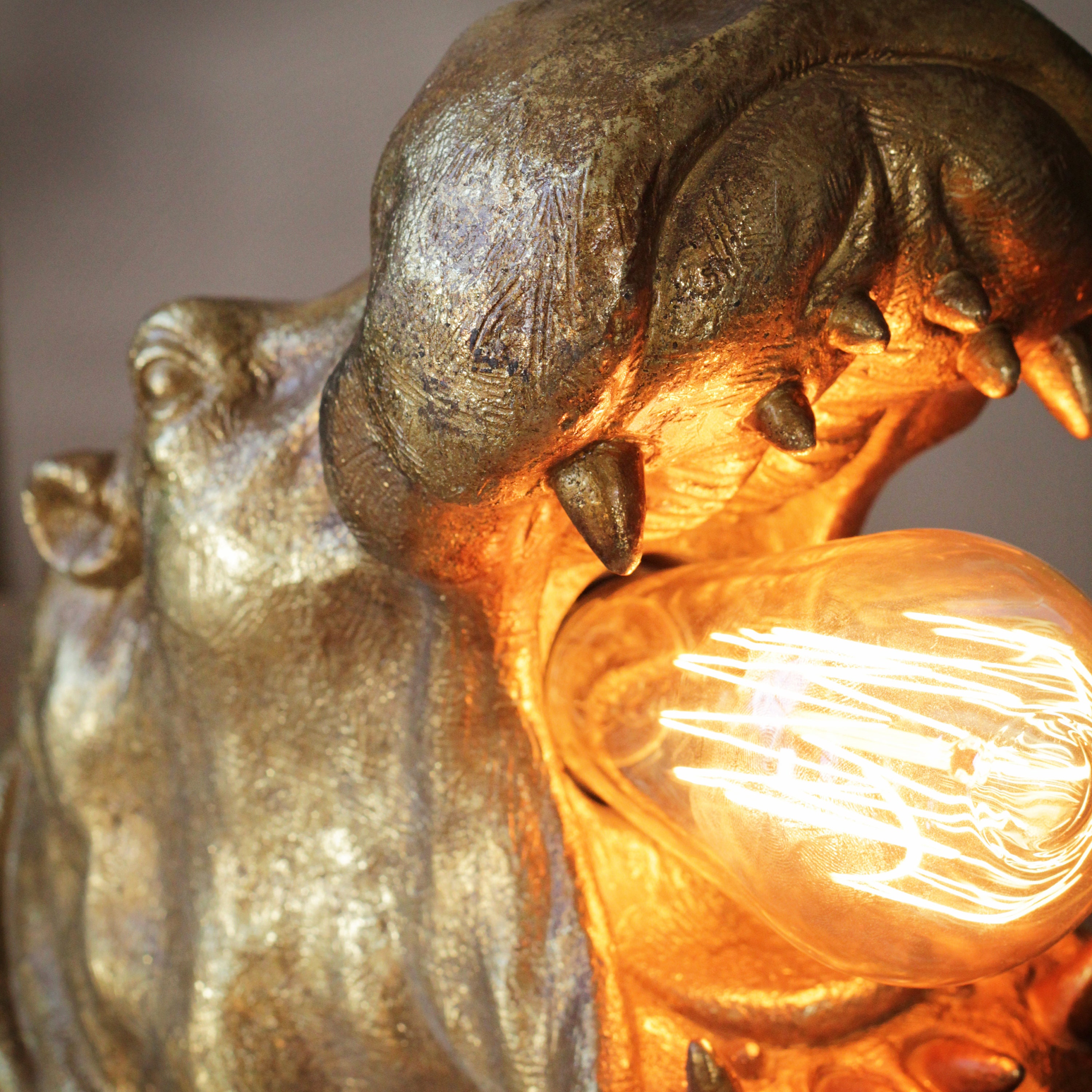 Gold Hippo Table Lamp - Etsy