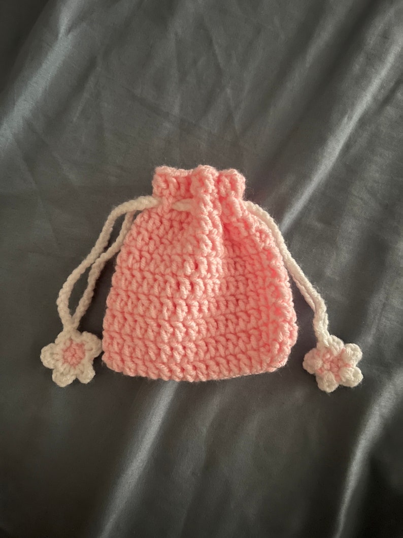 Handmade Crochet Mini Cinch Pouch, Coin Pouch, Small Pouch, Small Bag ...